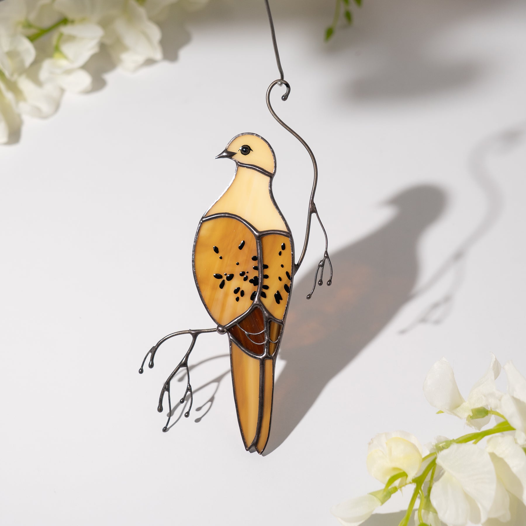 Stained glass mourning dove window hanging for home decor – Glass Art ...