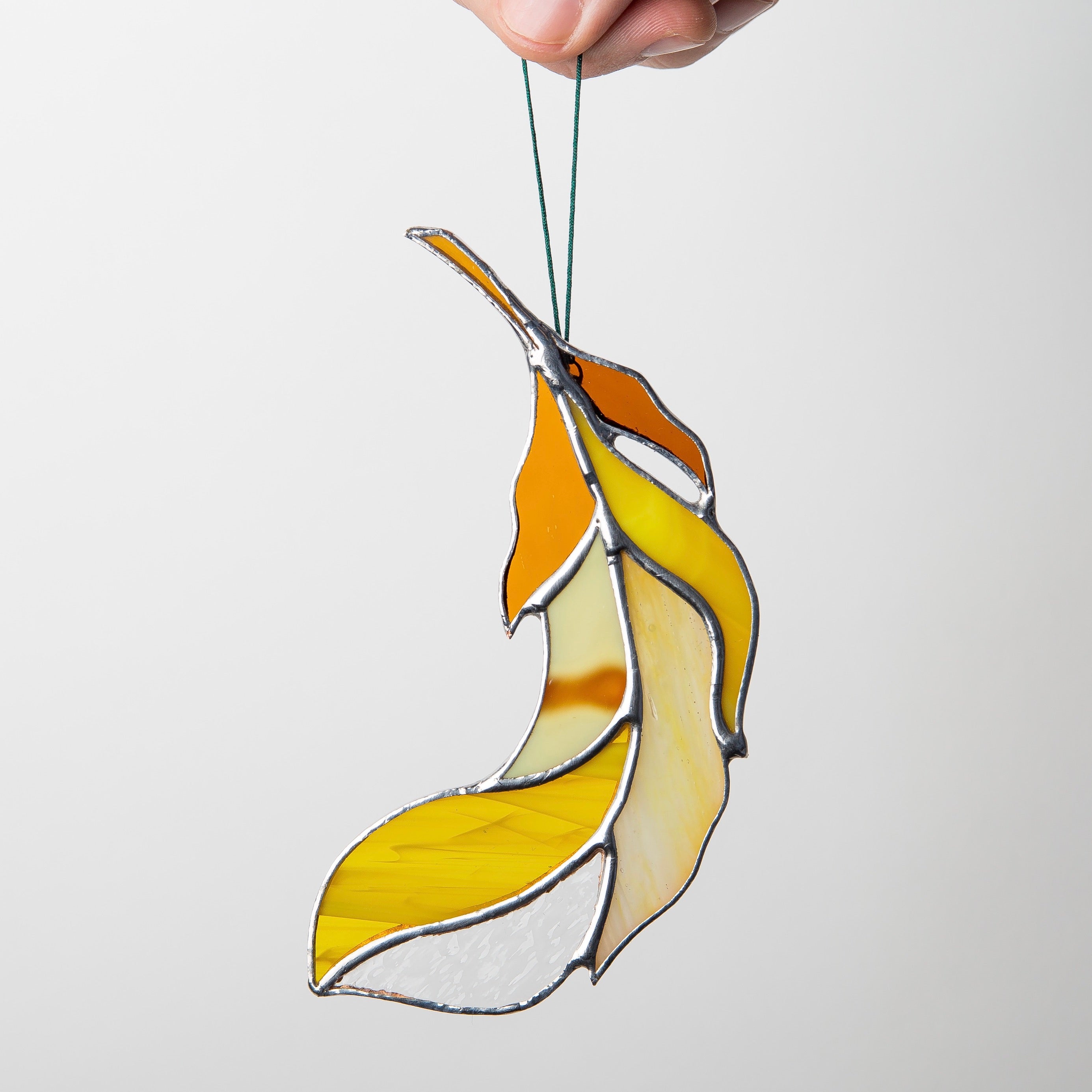 Stained glass goldfinch feather window hanging suncatcher – Glass Art ...