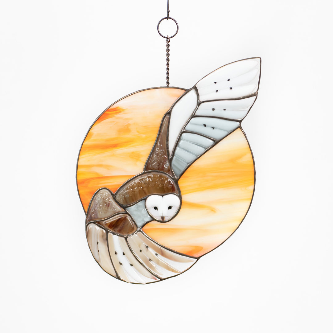 Barn Owl Stained Glass Pattern Stained Glass Brown Barn Owl